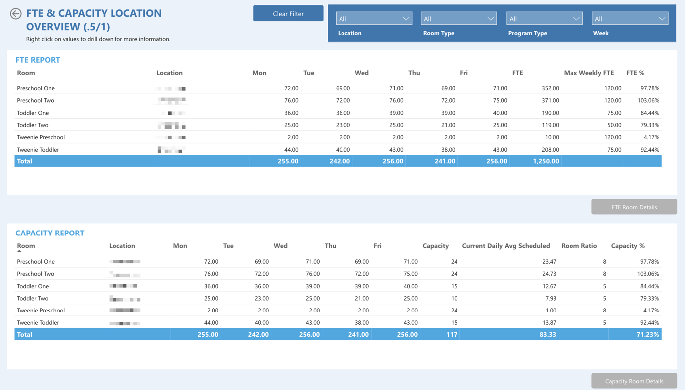 Power BI: FTE & Capacity Report