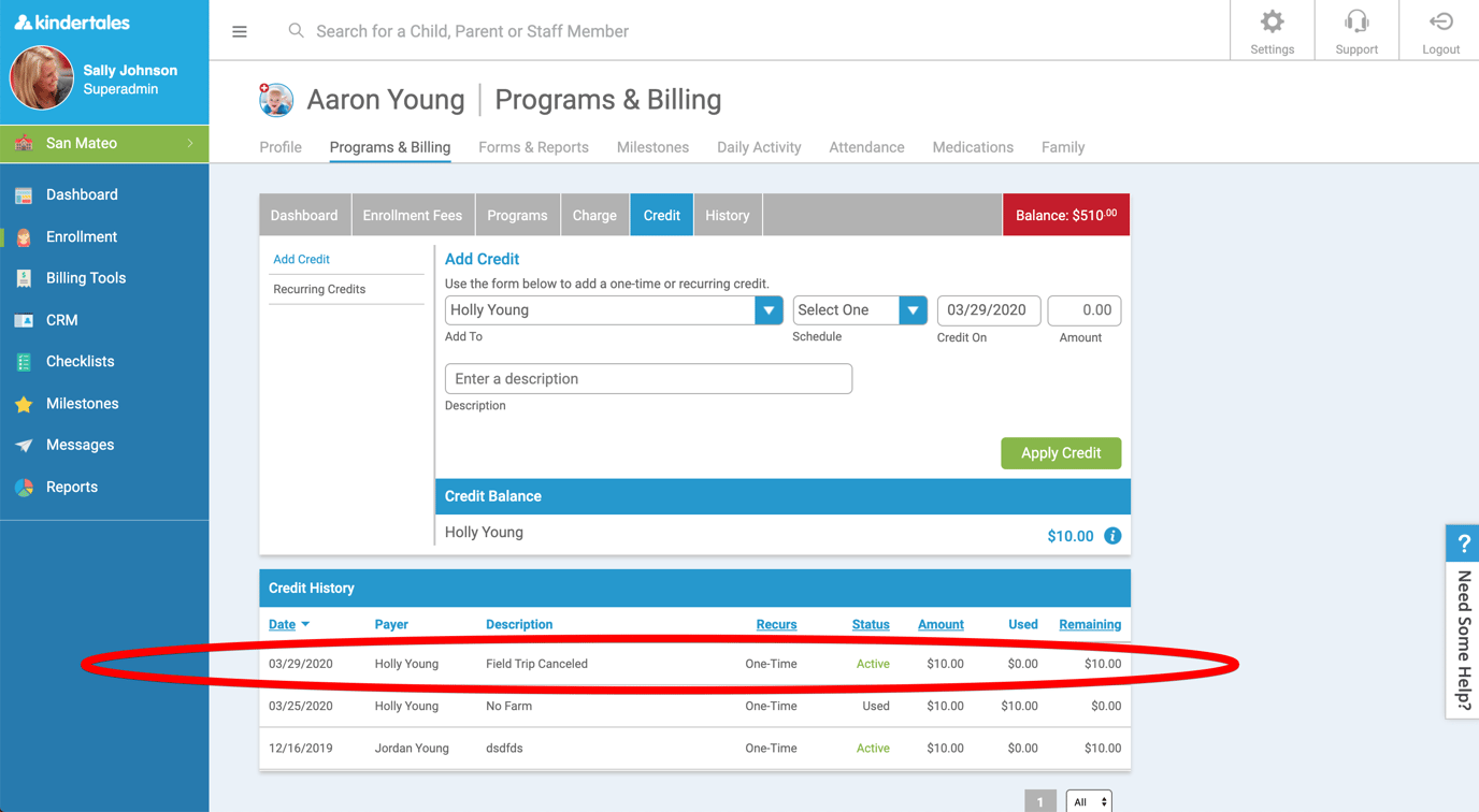 How to Create a One Time Credit