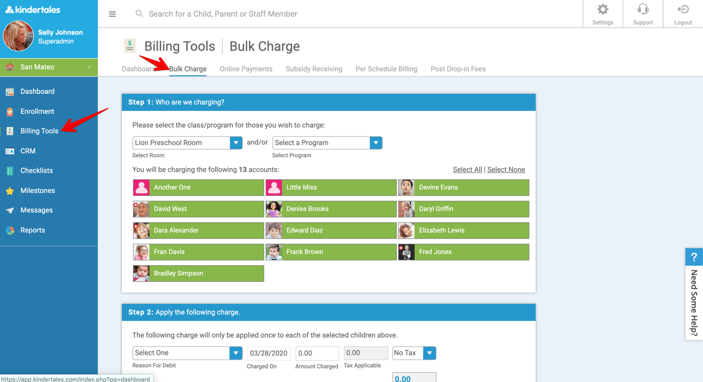 How to Apply a Bulk Charge