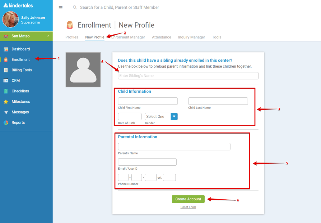 How to Create a New Child Profile
