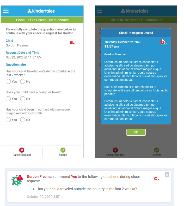 Enable and Configure a Check-In Pre-Screen Questionnaire