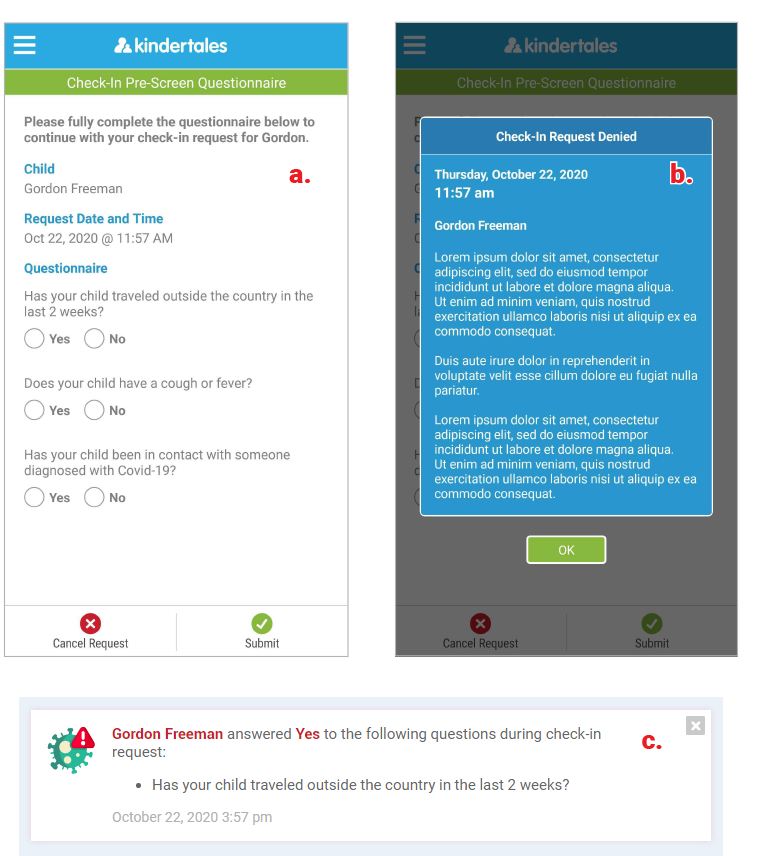 Enable and Configure a Check-In Pre-Screen Questionnaire